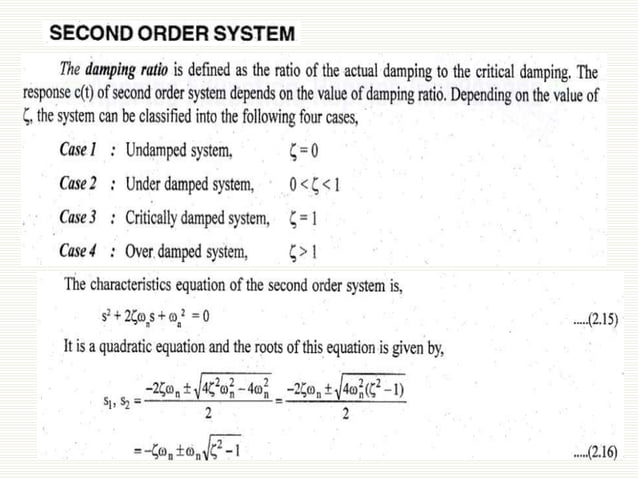 First & second order of the control systems | PPT