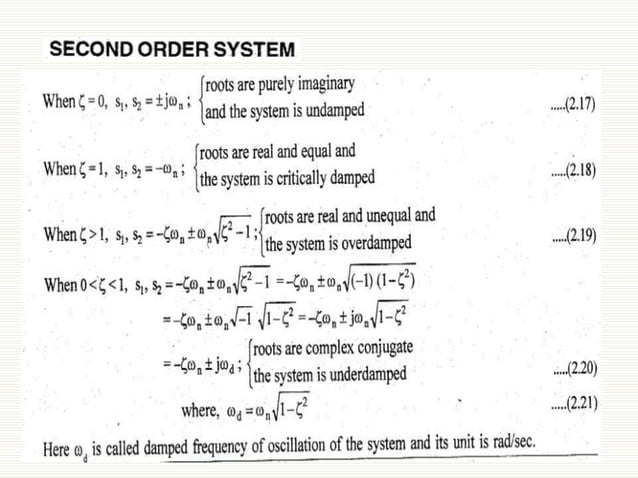 First & second order of the control systems | PPT