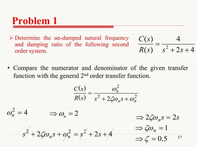First & second order of the control systems | PPT