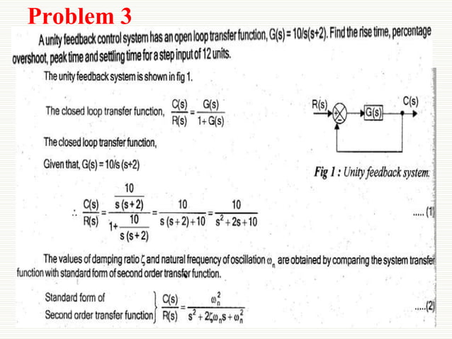 First & second order of the control systems | PPT