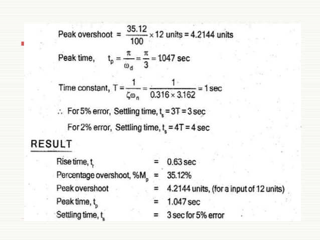 First & second order of the control systems | PPT