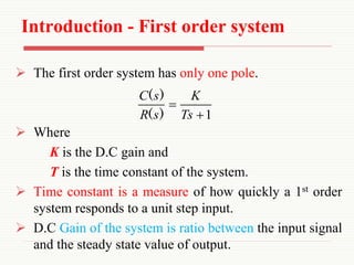 First & second order of the control systems | PPT