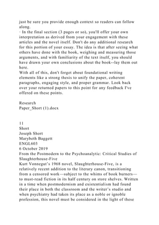 First, see attached for a sample paper Research Paper_Short”. .docx