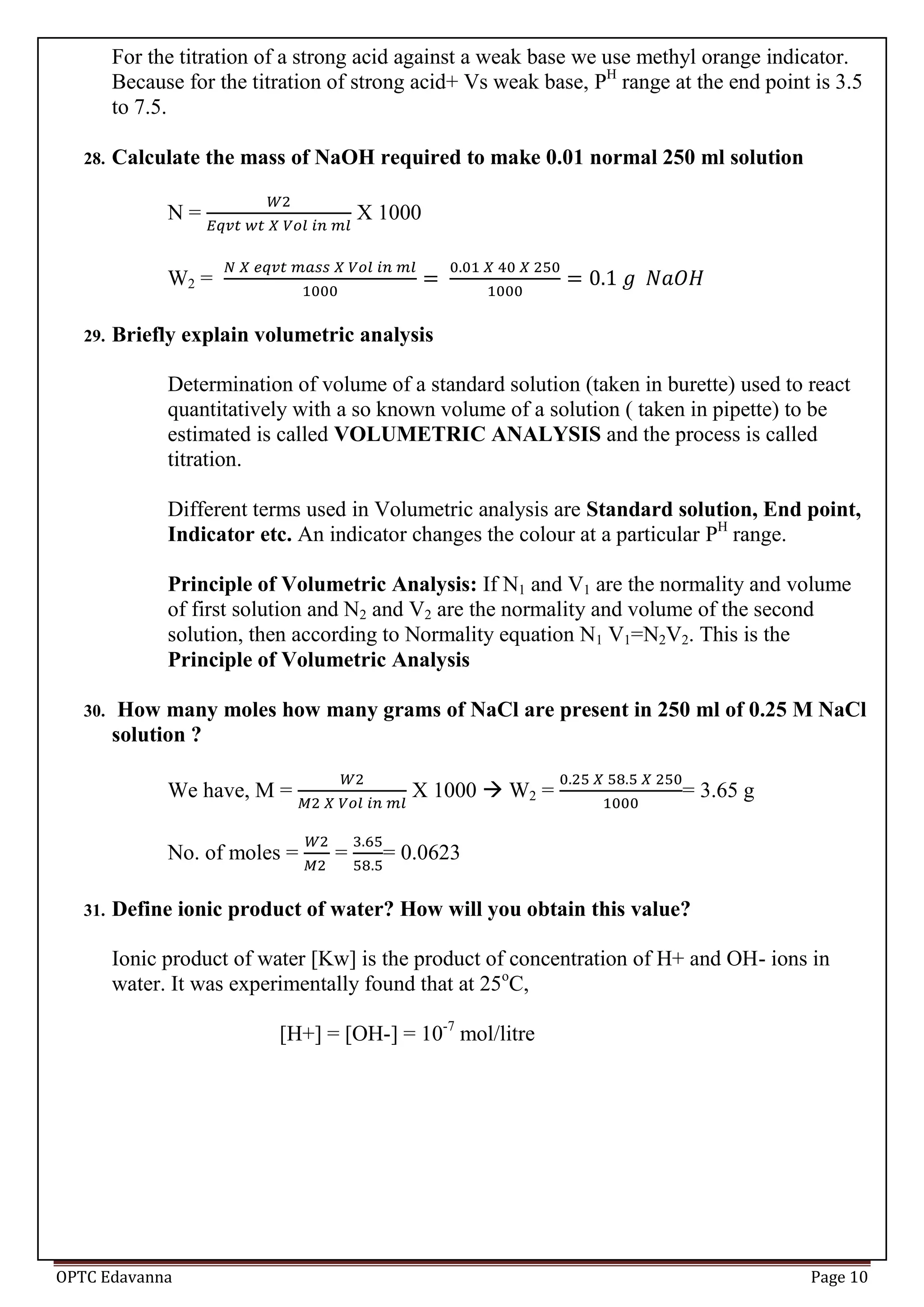 First semester diploma Engineering chemistry I | PDF