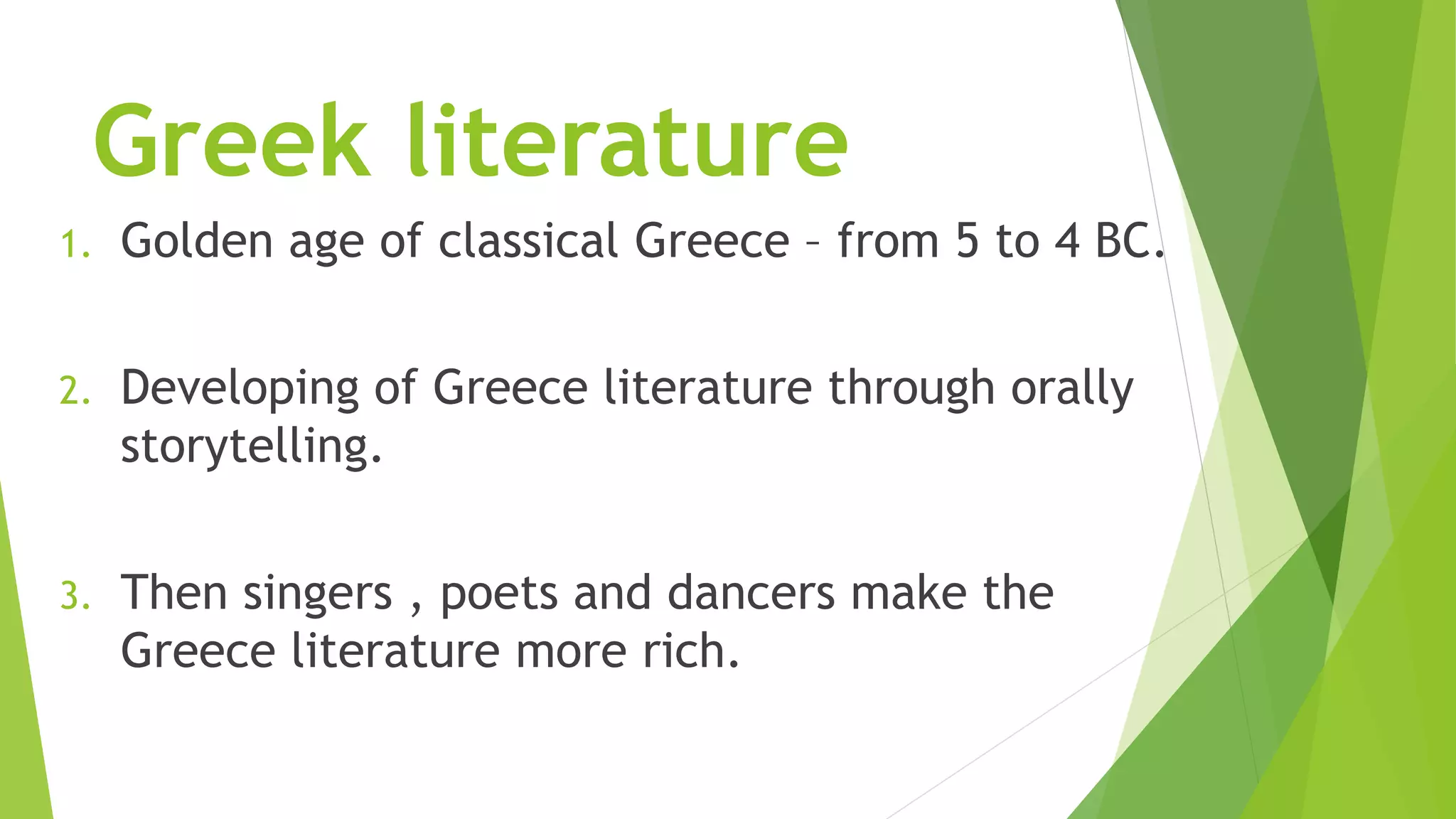first session - greek literature (2).pptx | Poetry | Books and Literature