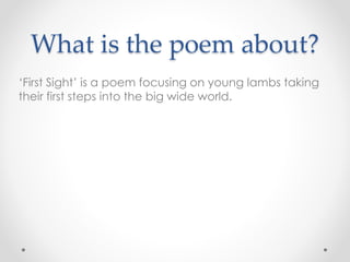 "First Sight" by Philip Larkin | PPTX