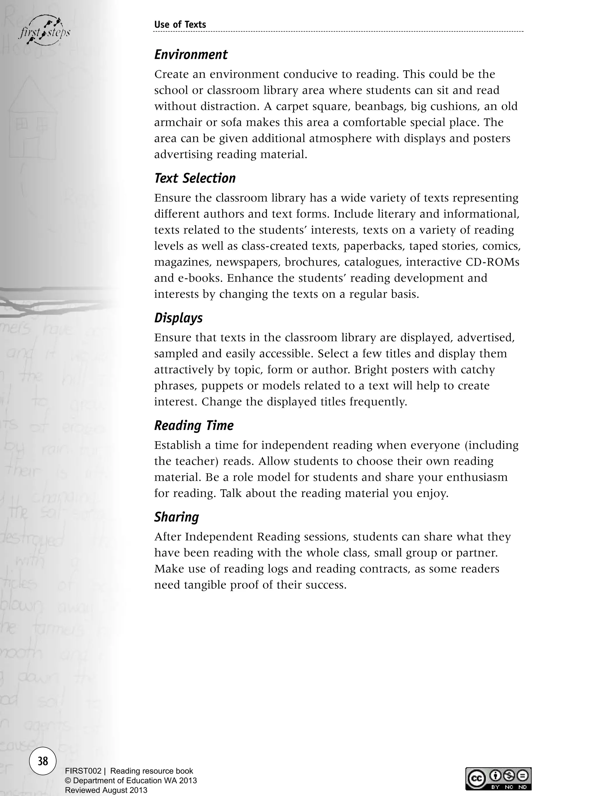 First steps - Reading resource book | PDF