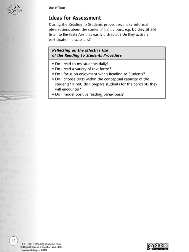 First steps - Reading resource book | PDF