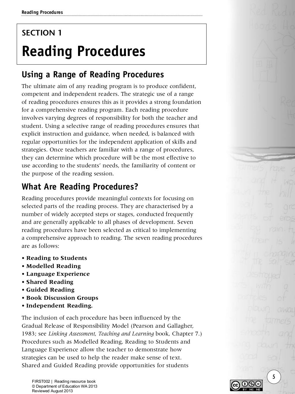 First steps - Reading resource book