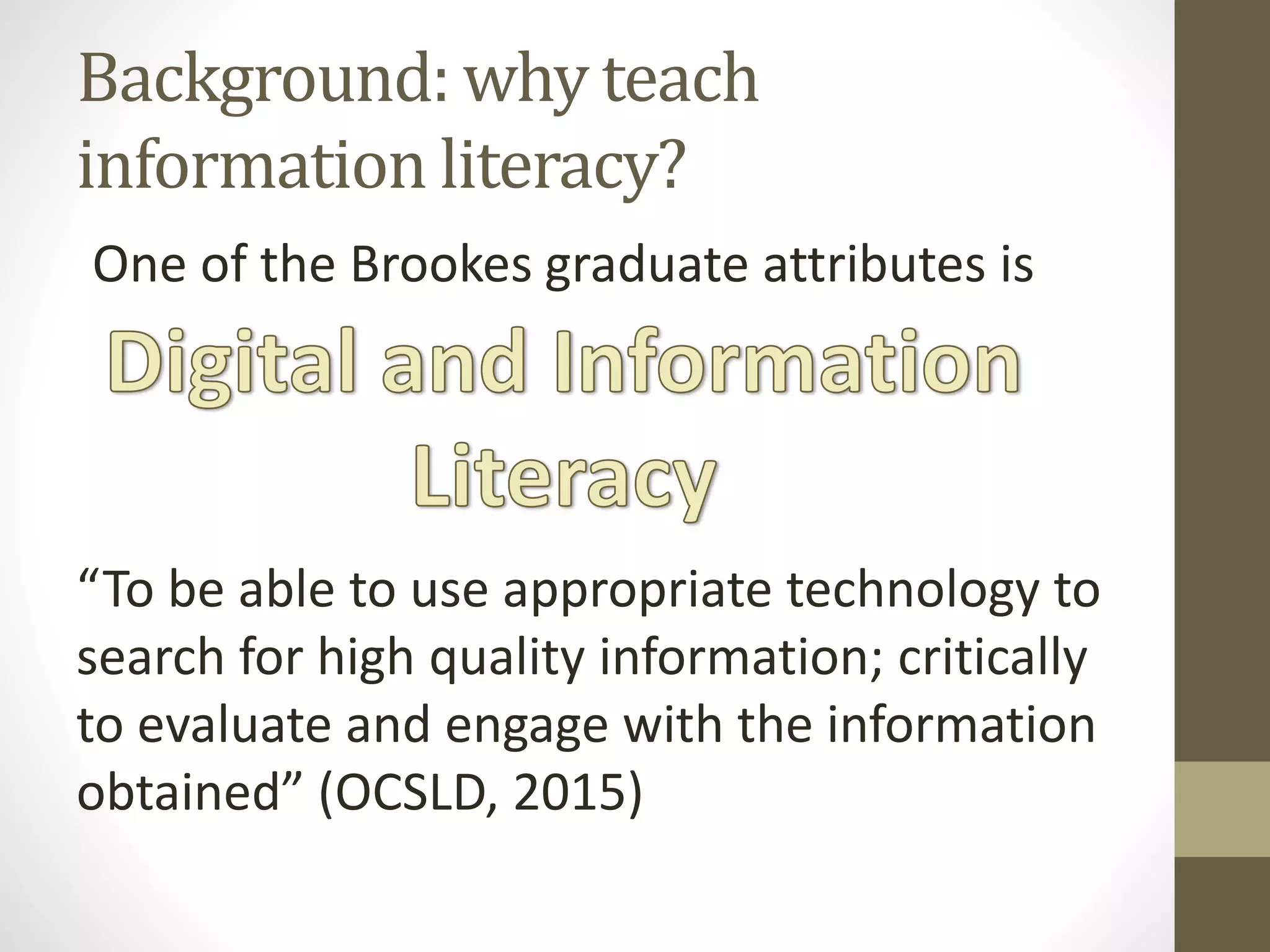 Teaching information literacy skills | PPSX | Educational Assessment ...
