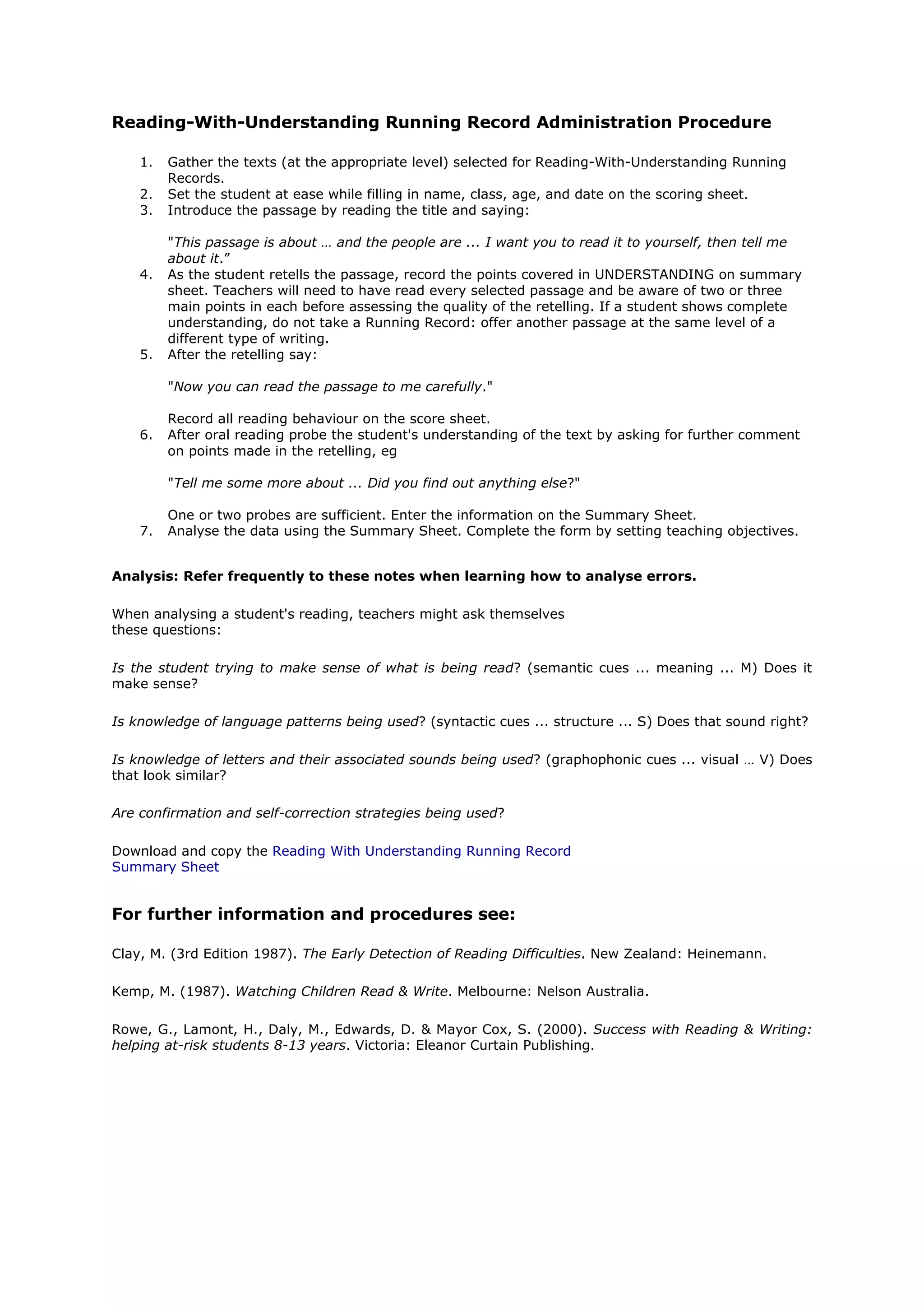 First steps reading developmental continuum | DOCX