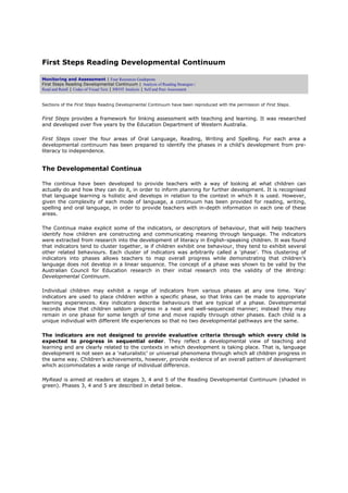 First steps reading developmental continuum | DOCX