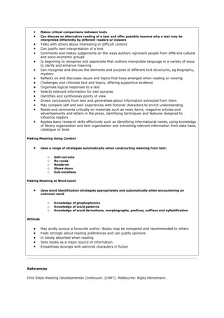 First steps reading developmental continuum | DOCX