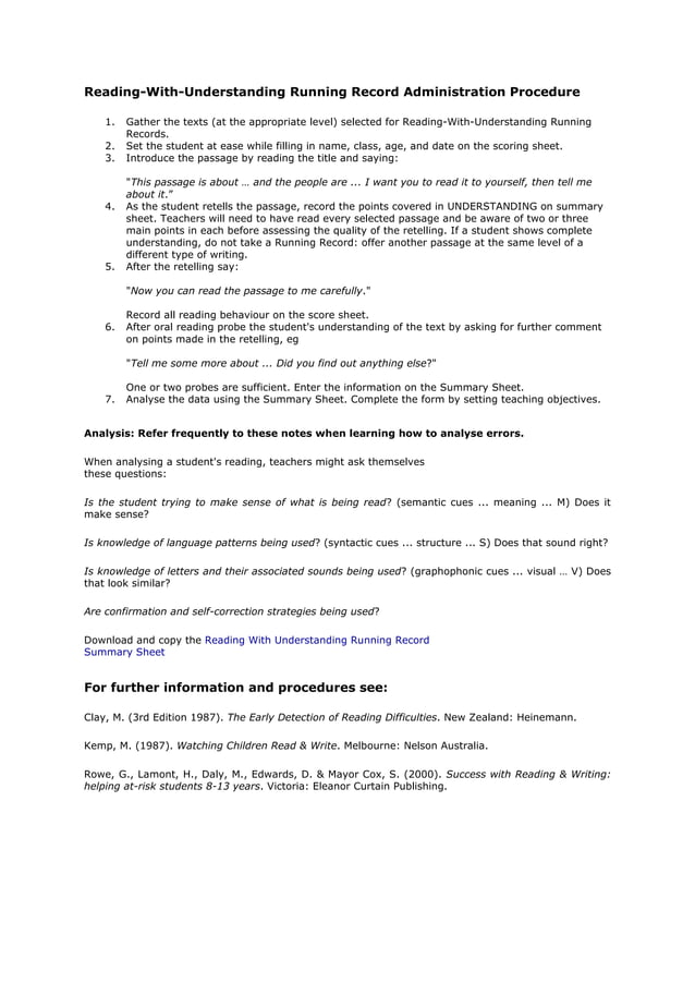 First steps reading developmental continuum | DOCX | Early Childhood ...