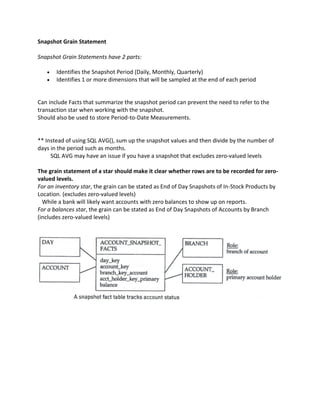 First Steps Snapshot vs Transaction Grain Statements | PDF
