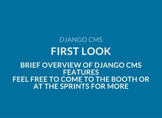 First steps with django cms | PPT