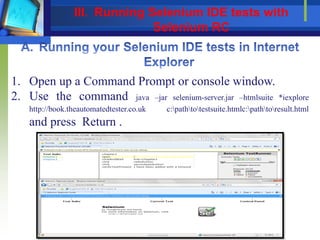 First steps with selenium rc | PPT