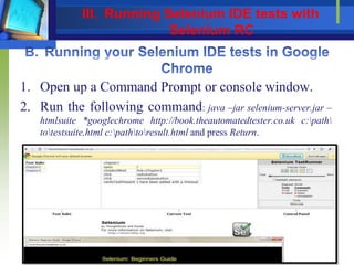 First steps with selenium rc | PPT