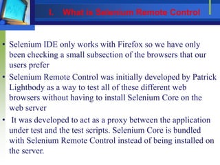 First steps with selenium rc | PPT