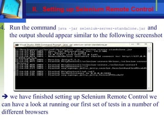 First steps with selenium rc | PPT