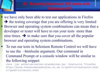 First steps with selenium rc | PPT