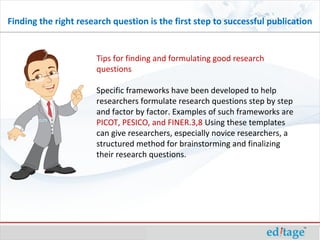 Finding the Right Research Question is the First Step to Successful ...