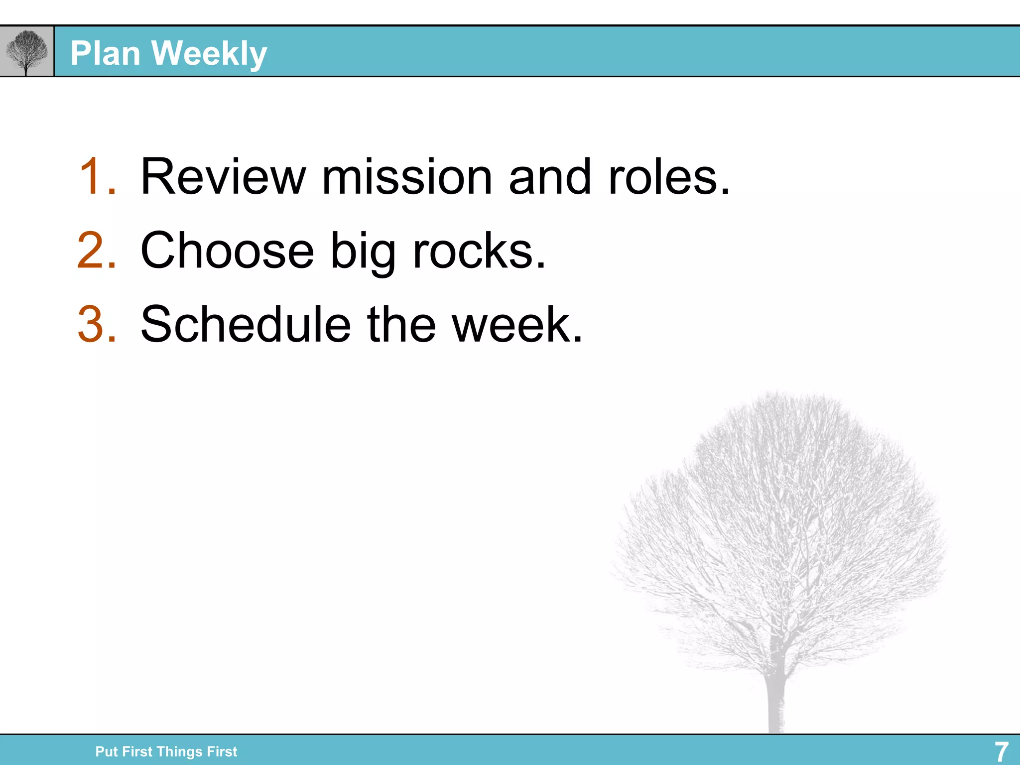 First Things First | PPT