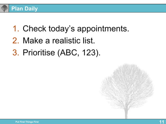 First Things First | PPT