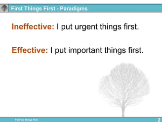 First Things First | PPT