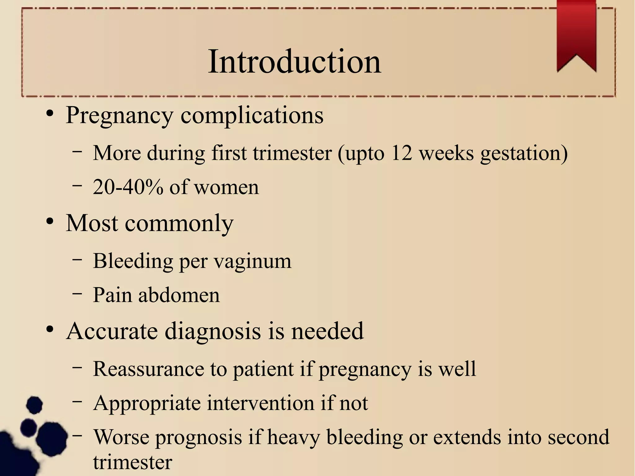 First trimester bleeding | PPT