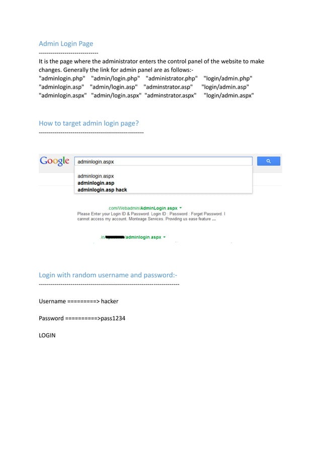 How to protect the admin login page from SQL Injection. | PDF