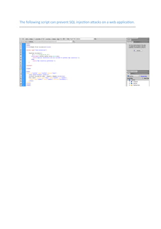 How to protect the admin login page from SQL Injection. | PDF