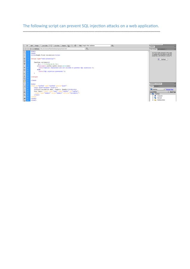 How to protect the admin login page from SQL Injection. | PDF
