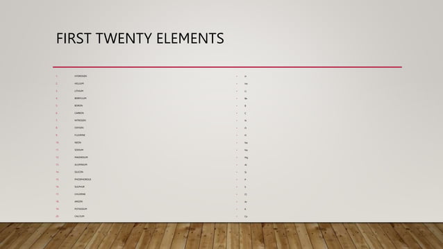 FIRST TWENTY ELEMENTS ON CHEMISTRY .pptx