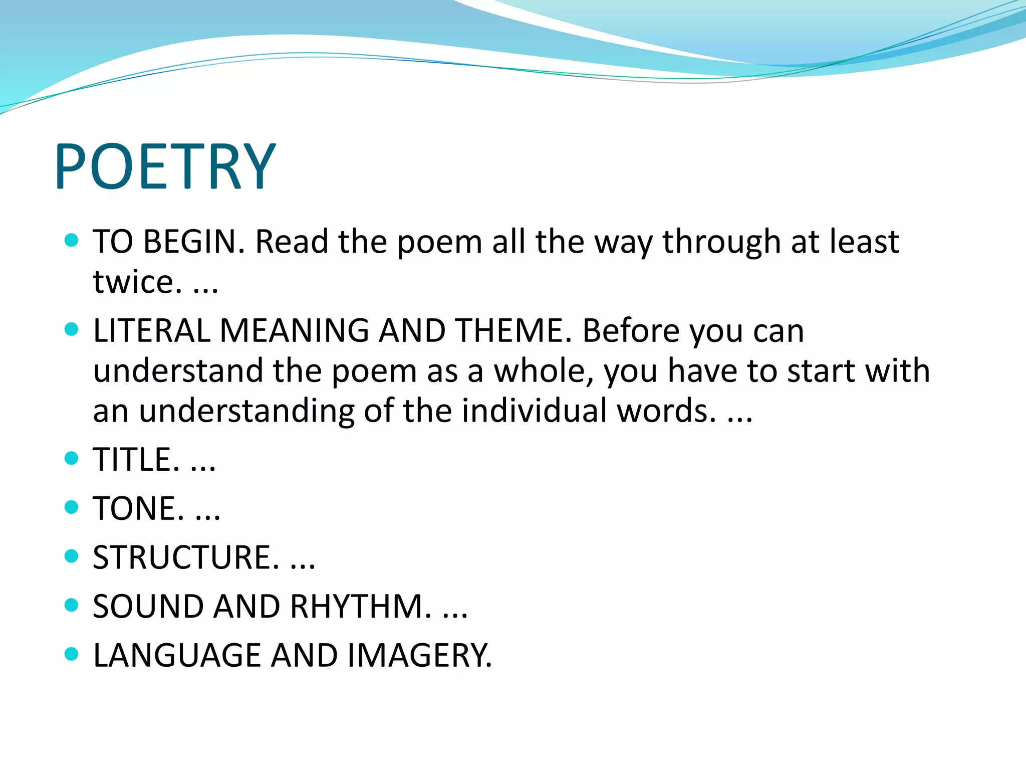 How to analyse poetry | PPTX