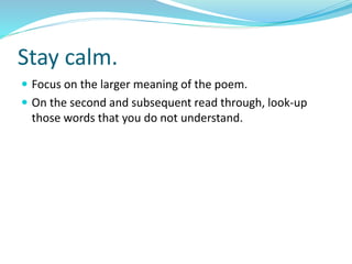 How to analyse poetry | PPTX