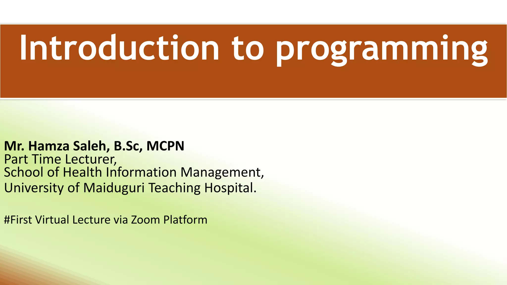 SCHOOL OF HEALTH INFORMATION MANAGEMENT | PPT
