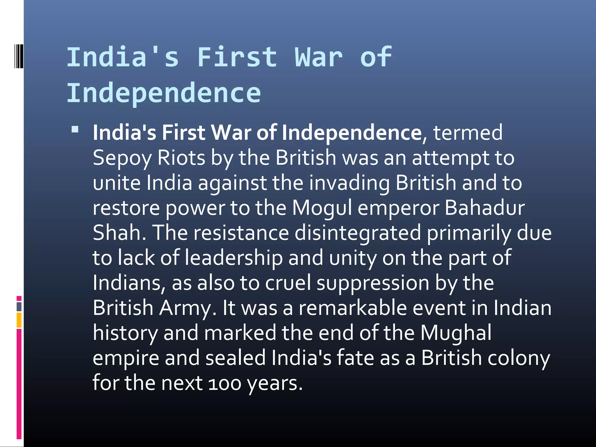 First war of independence | PPT