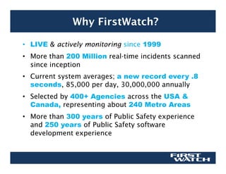 FirstWatch; Quick Overview - May 2018 | PPT