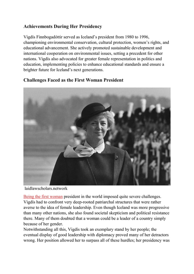 First Woman President in the World: Vigdís Finnbogadóttir | CIO Women ...