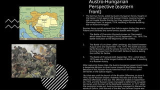 World War One in Europe and Middle East. | PPT