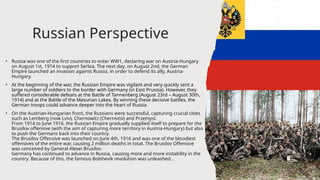 World War One in Europe and Middle East. | PPTX