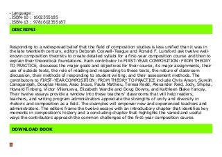 [Doc] First-Year Composition: From Theory to Practice