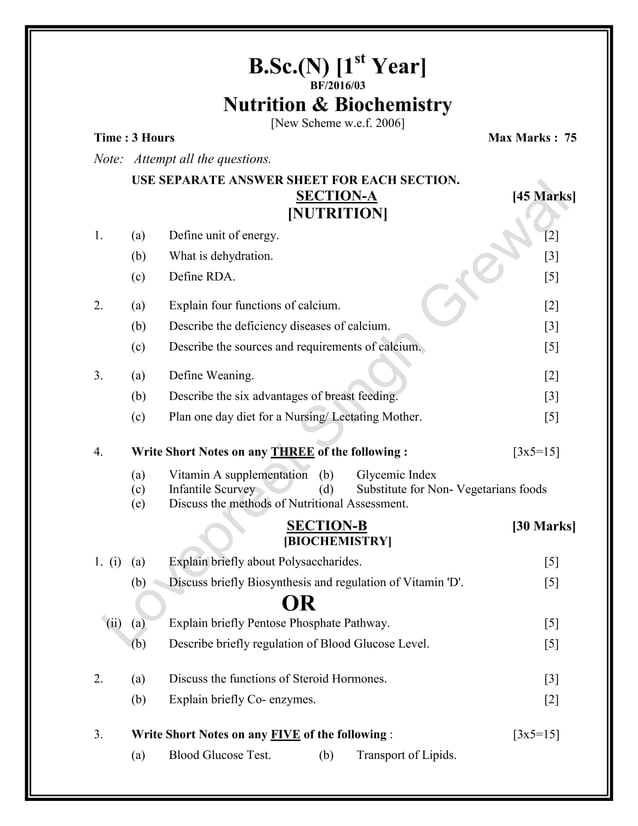 previous year question paper for B.Sc Nursing -.pdf