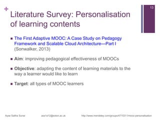 Personalisation of MOOCs | PPTX