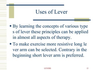 Levers in Physiotherapy | PPTX