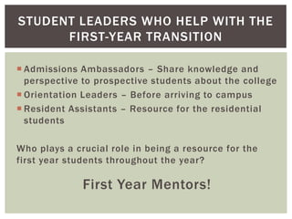 First Year Mentor Training | PPTX