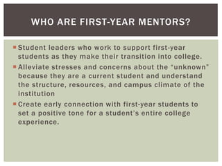 First Year Mentor Training | PPTX