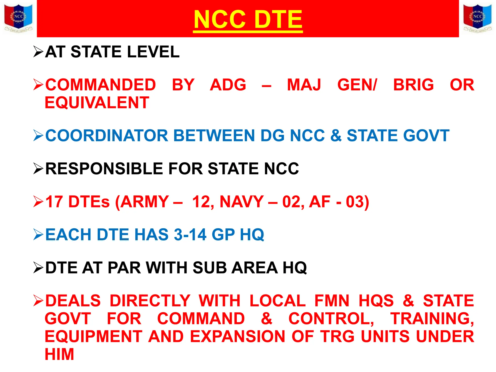 NCC PRESENTATION to first year cadets intro | PPTX