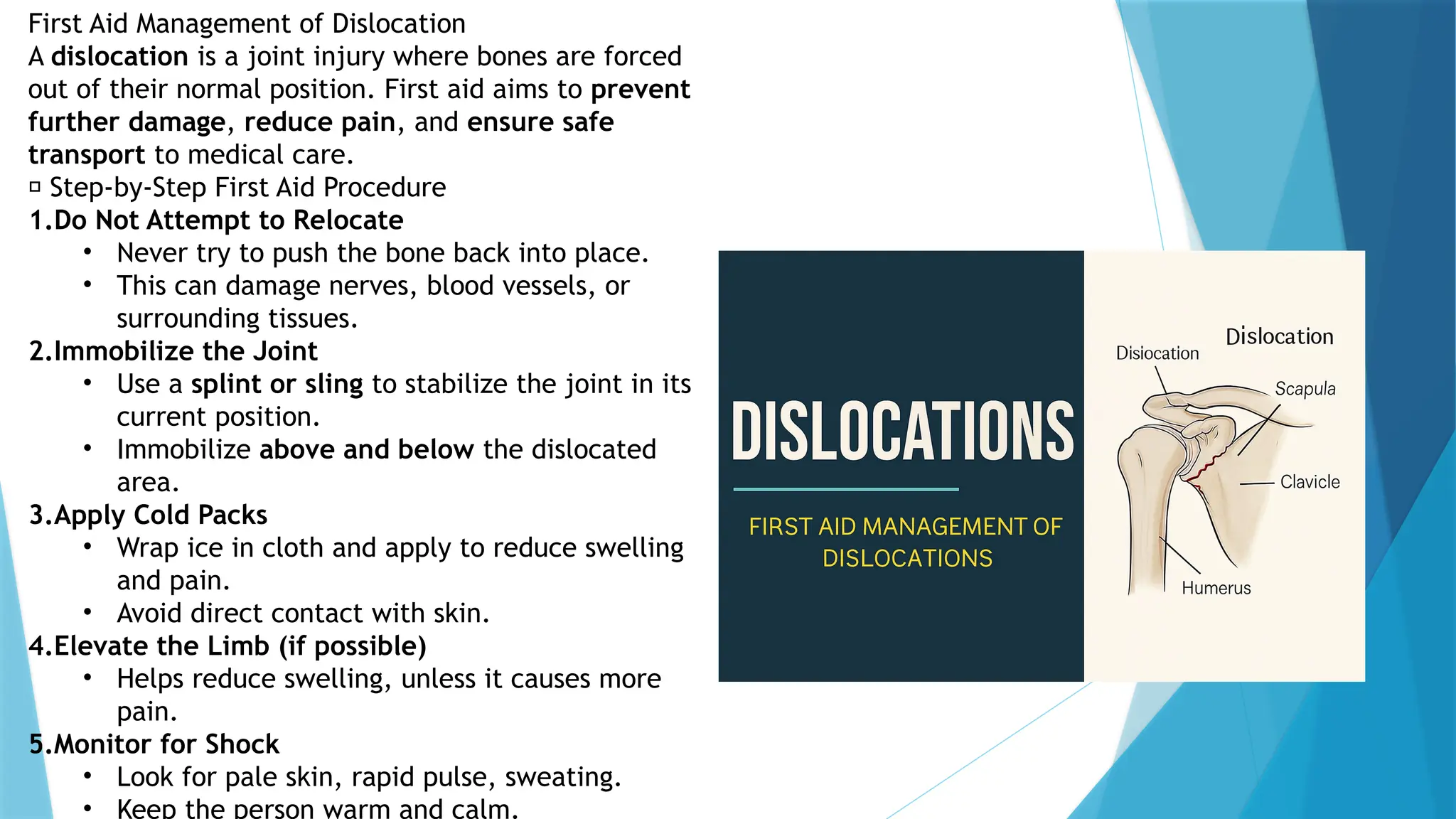 first aid management for factures ........... | PPTX